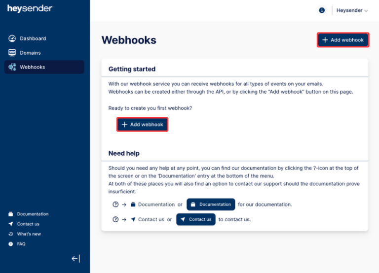 Webhooks – Heysender Support
