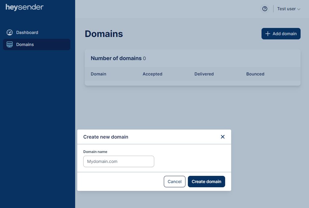 Configuring domains – Heysender Support